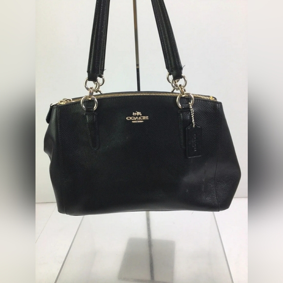 Coach | Bags | Coach Designer Black Leather Snap Zip Multi Compartment ...